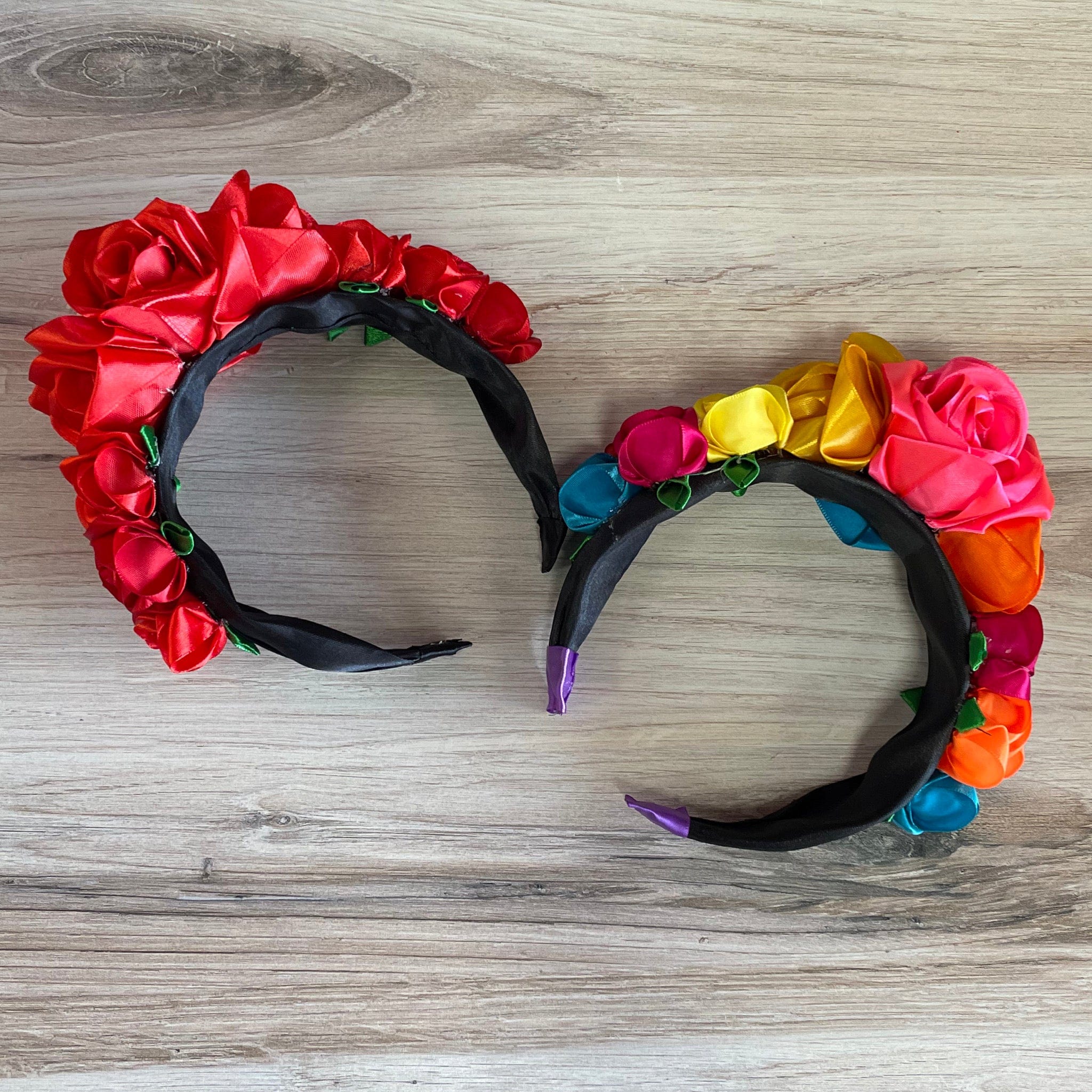 Frida Floral Headband - Ribbon Roses – Camelia Mexican Boutique