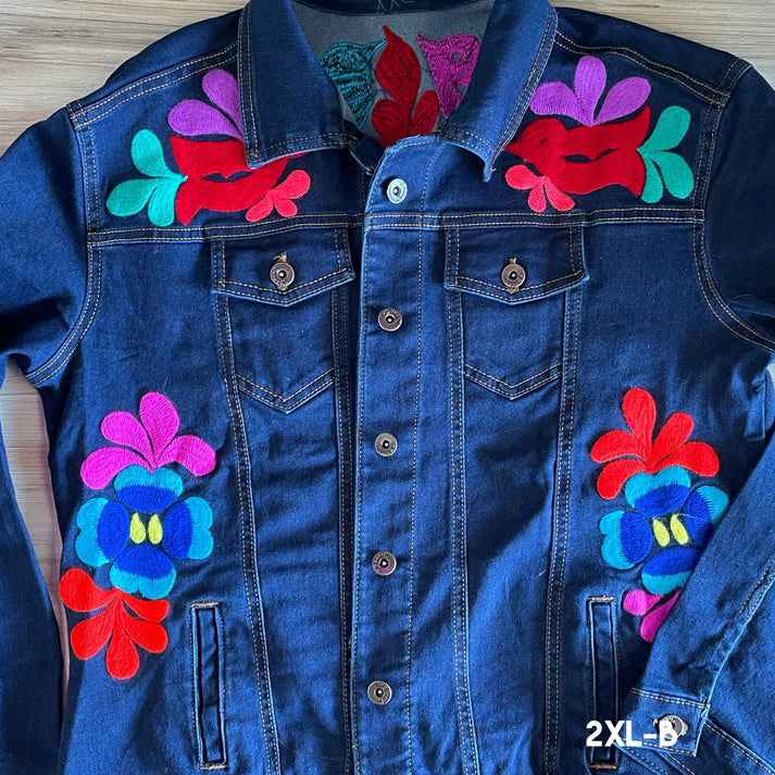 Mexican Embroidered Denim Jacket - Jalapa – Camelia Mexican Boutique