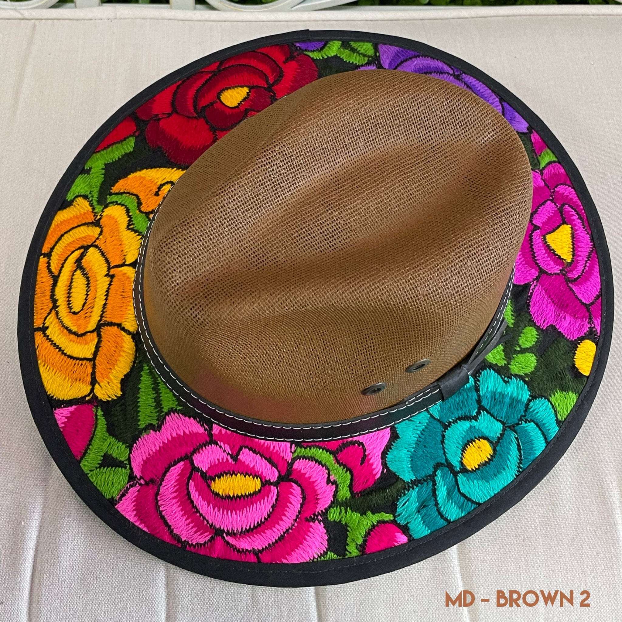 Mexican Embroidered Sun Hat Zinnia – Camelia Mexican Boutique