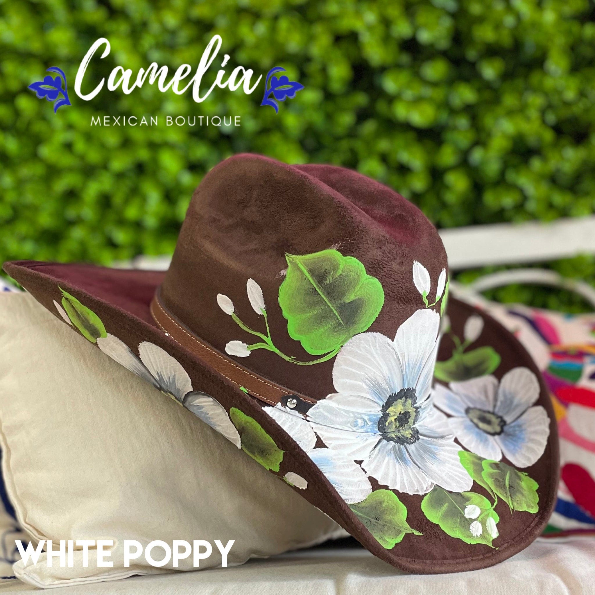 Hand Painted Cowboy Hat - Felt – Camelia Mexican Boutique