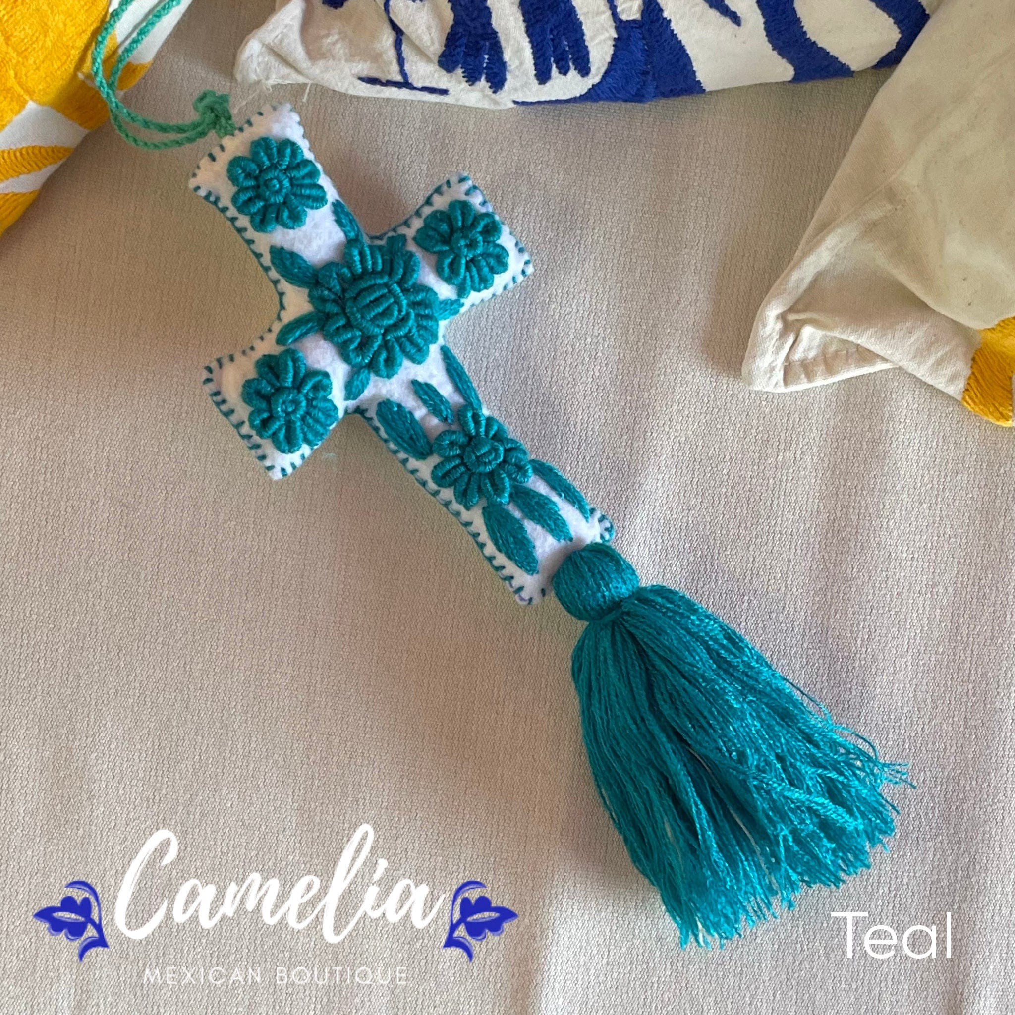 Mexican Cross Pom Pom - Large – Camelia Mexican Boutique