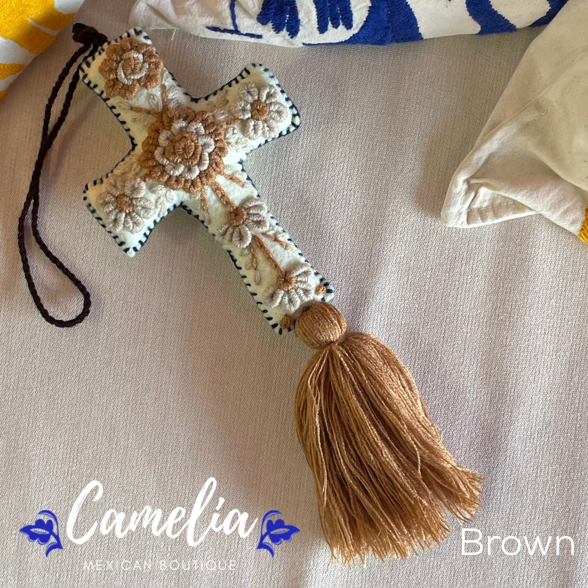 Mexican Cross Pom Pom – Camelia Mexican Boutique