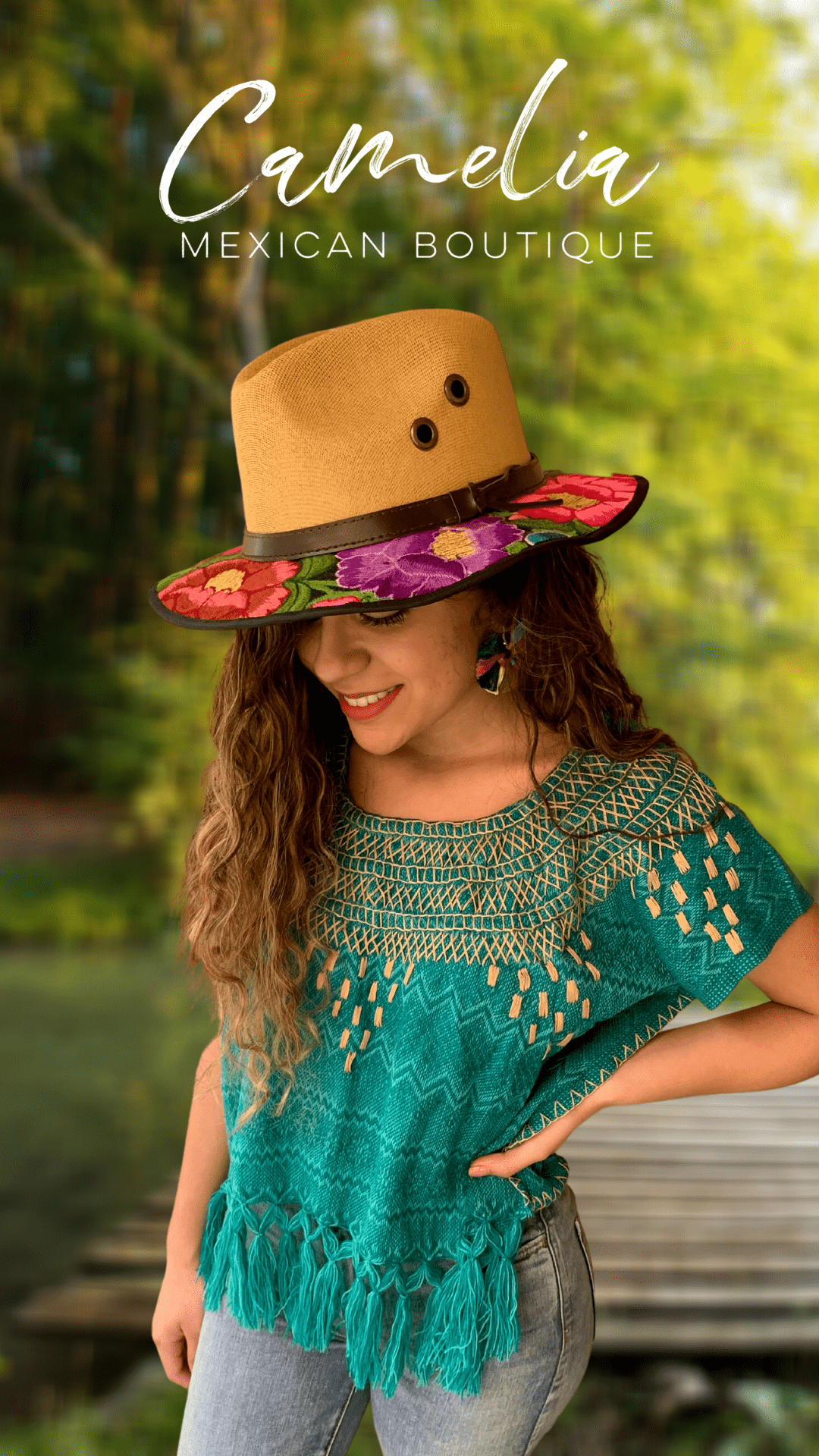 Mexican Embroidered Sun Hat Zinnia – Camelia Mexican Boutique