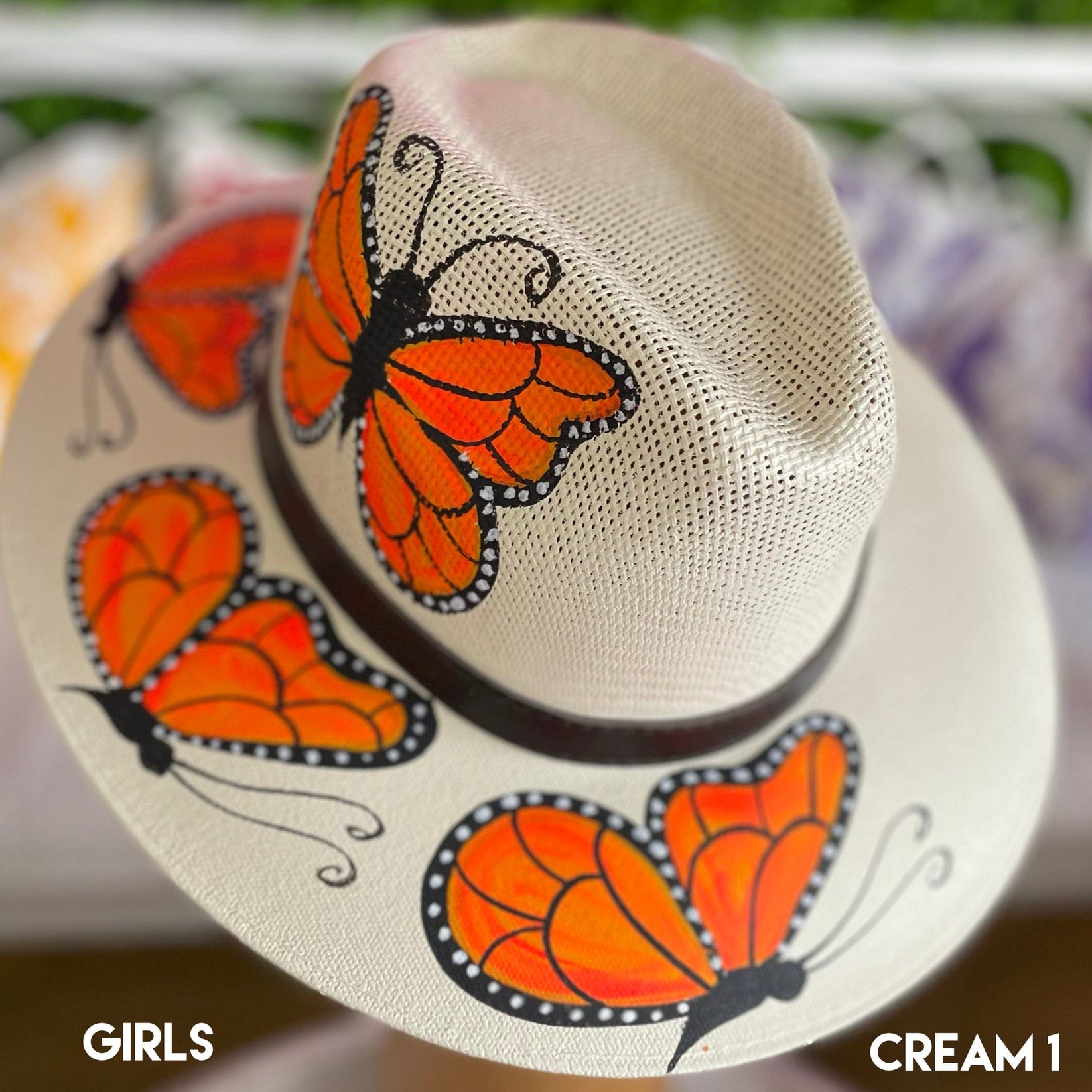 Mexican Hand Painted Sun Hat - Girls – Camelia Mexican Boutique