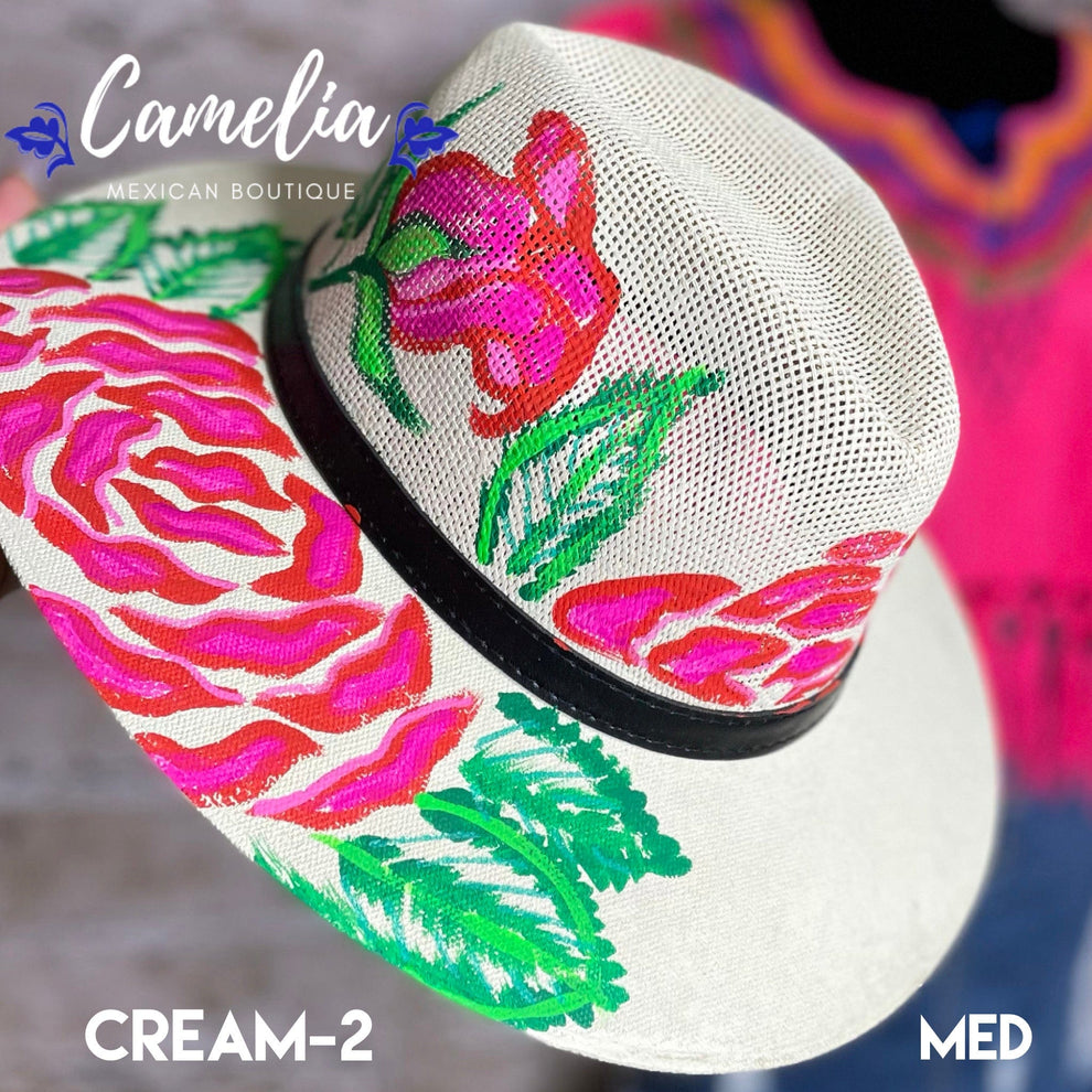 Mexican Hand Painted Sun Hat – Camelia Mexican Boutique