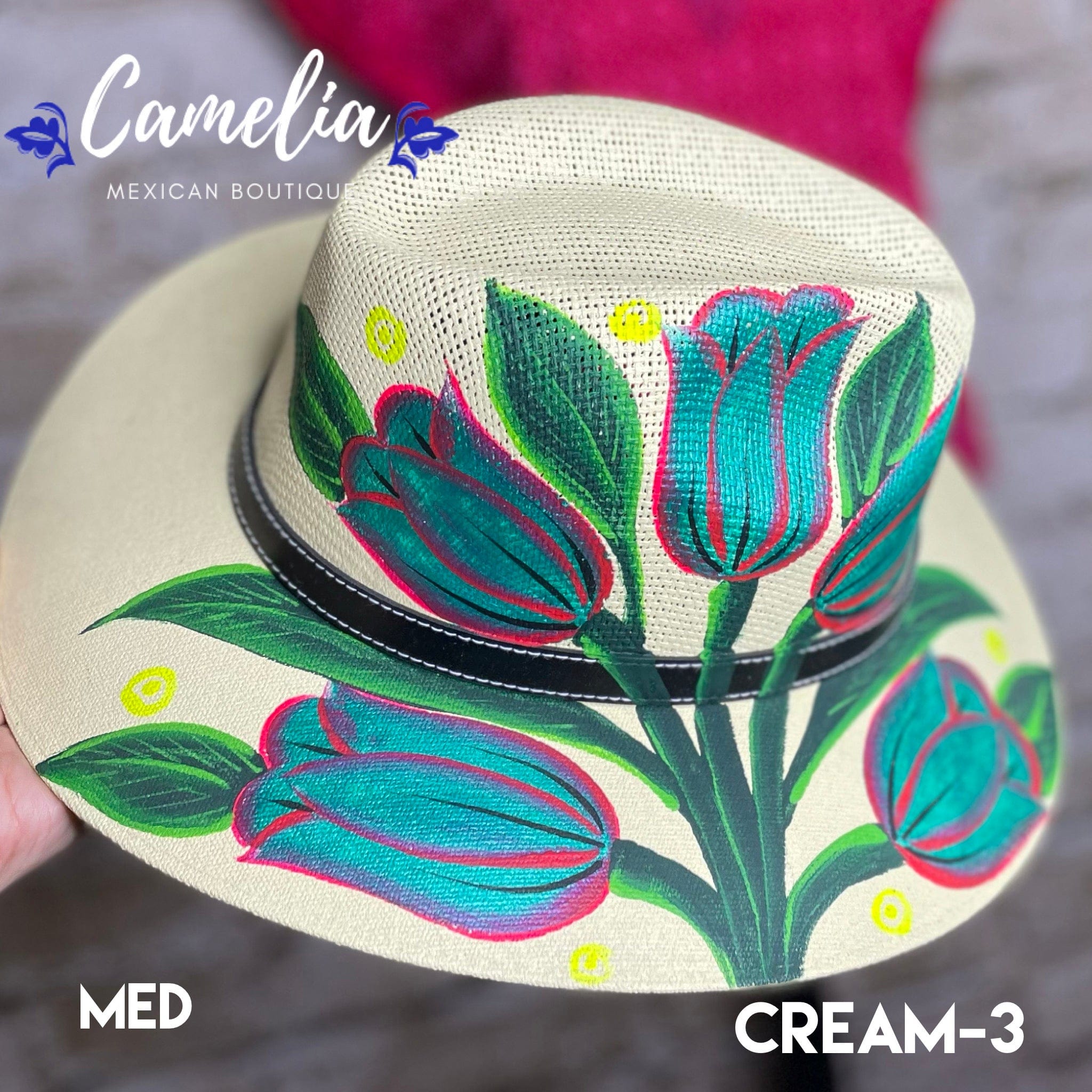 Mexican Hand Painted Sun Hat – Camelia Mexican Boutique