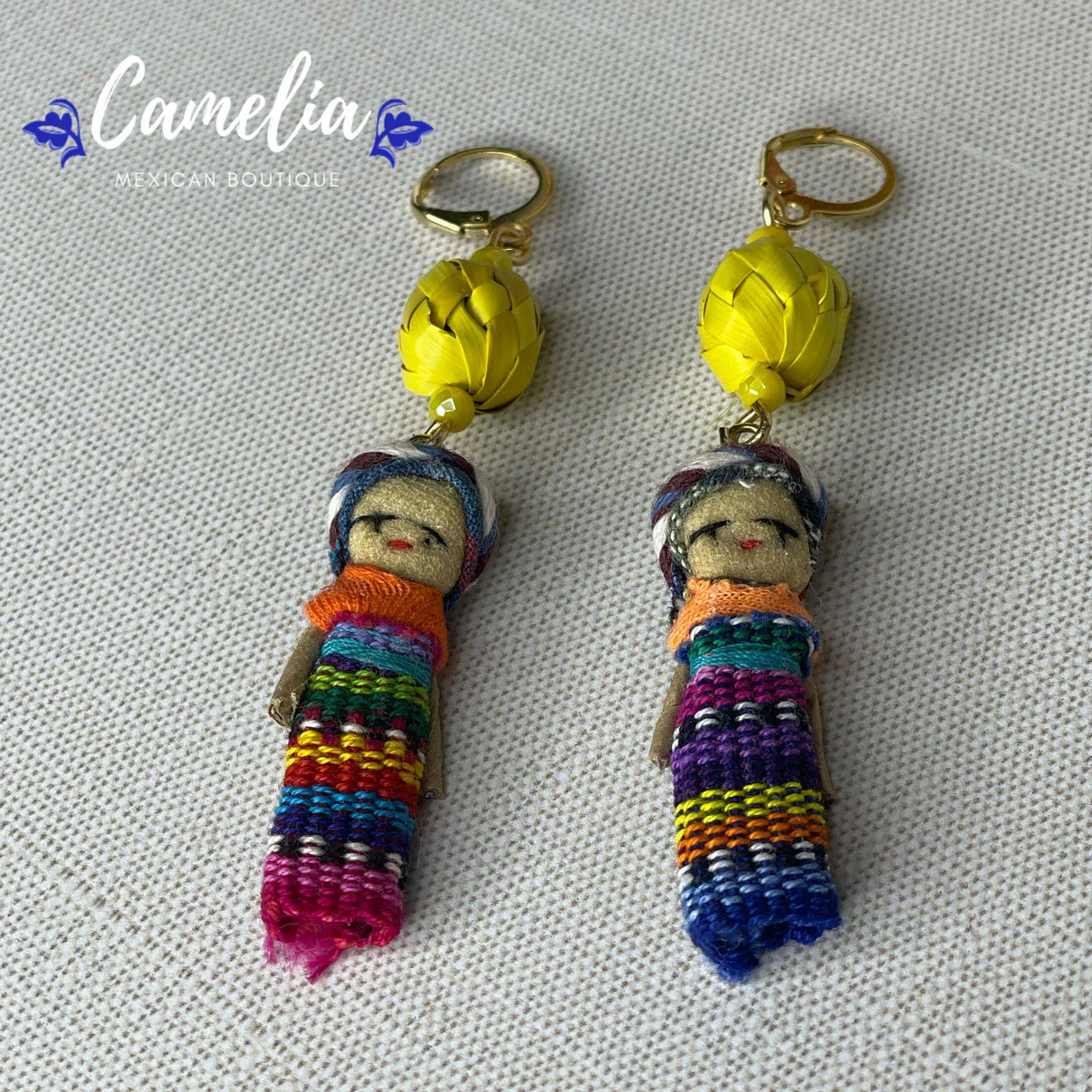 Mexican Quitapena Mayan Doll Palm Necklace Set – Camelia Mexican Boutique