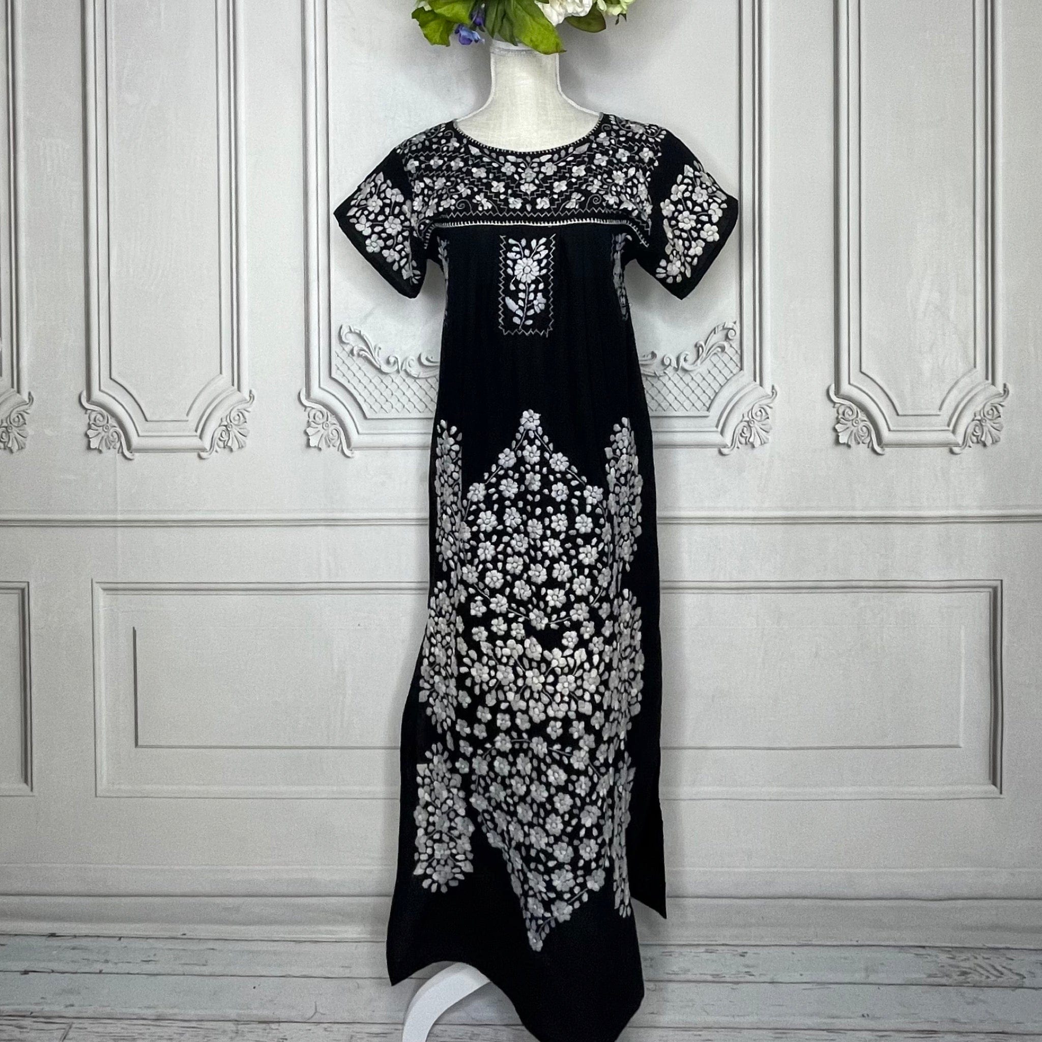 Puebla Maxi Mexican Dress Gala – Camelia Mexican Boutique